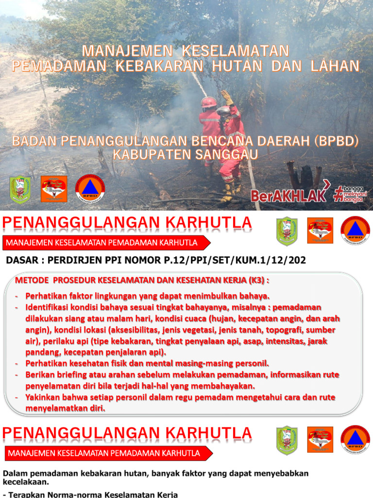 Manajemen Keselamatan Pemadaman Karhutla - BPBD Sgu - 2024 | PDF