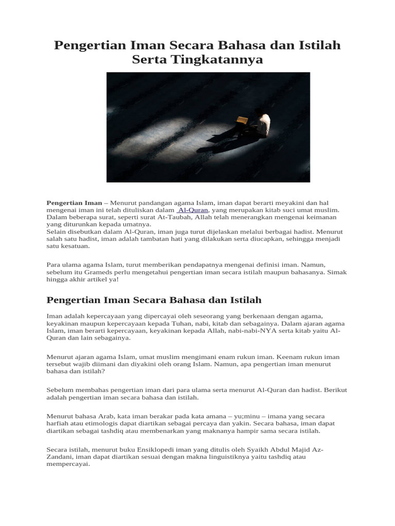 Pengertian dan Tingkatan Iman dalam Islam | PDF