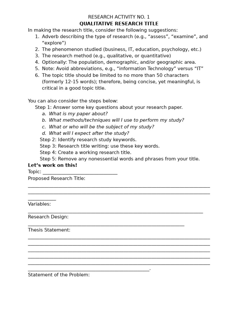 Research Activity No 1 | PDF