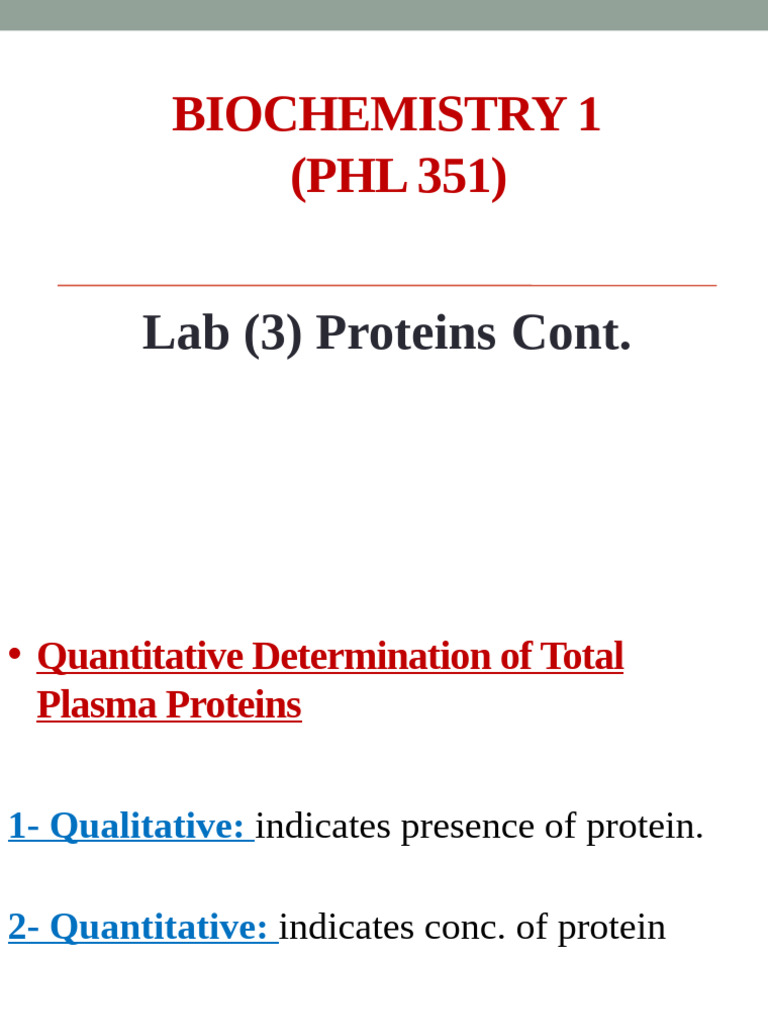 Total Plasma Proteins Analysis Guide | PDF | Blood Plasma | Coagulation