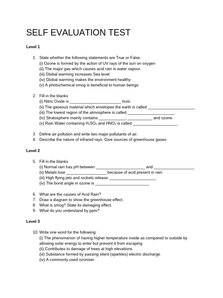 Self Evaluation Test - 1 | PDF