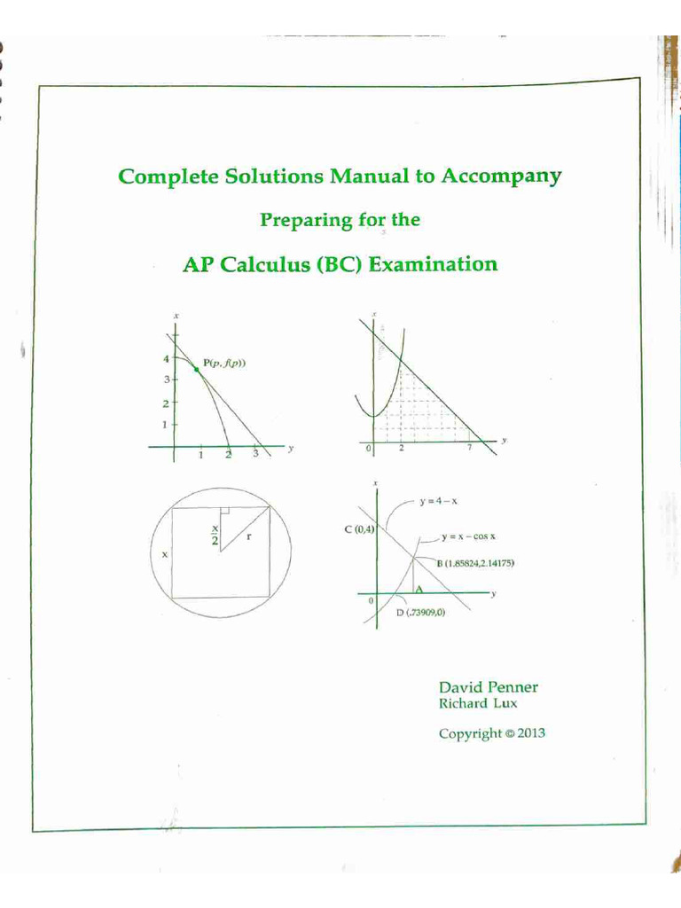 Preparing For The BC AP Calculus Examination George Best Worked ...
