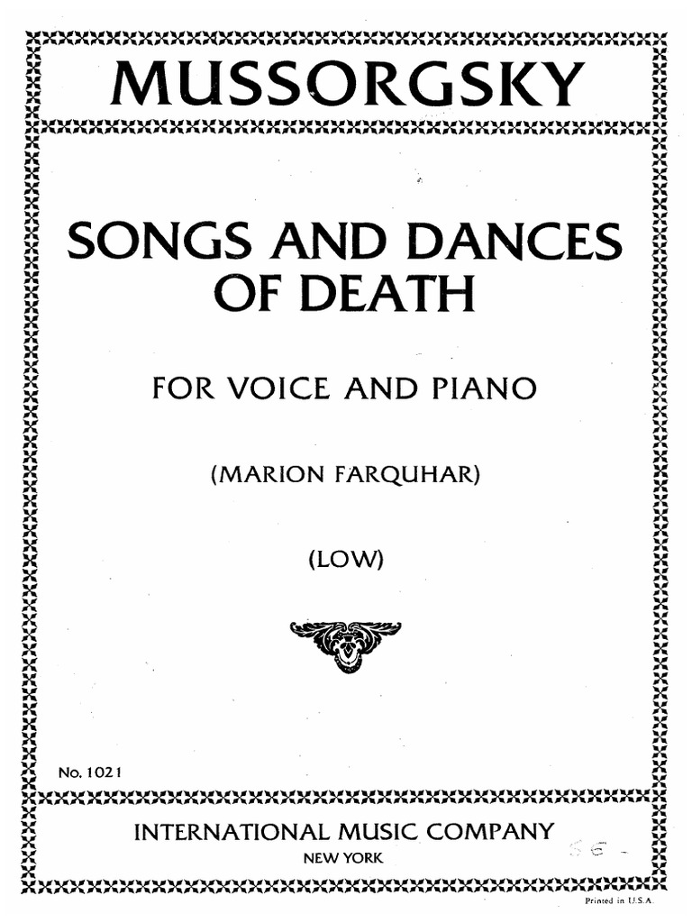 Mussorgsky Songs and Dances of Death Int l 2 | PDF