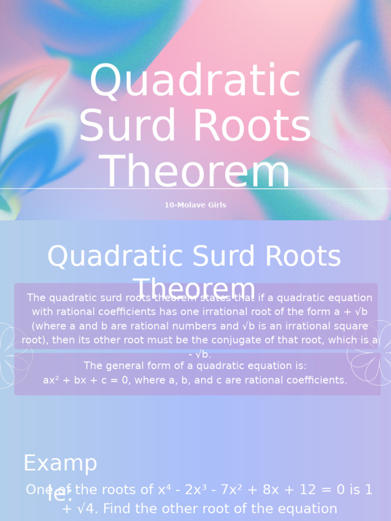 Quadratic Surd Roots Theorem | PDF