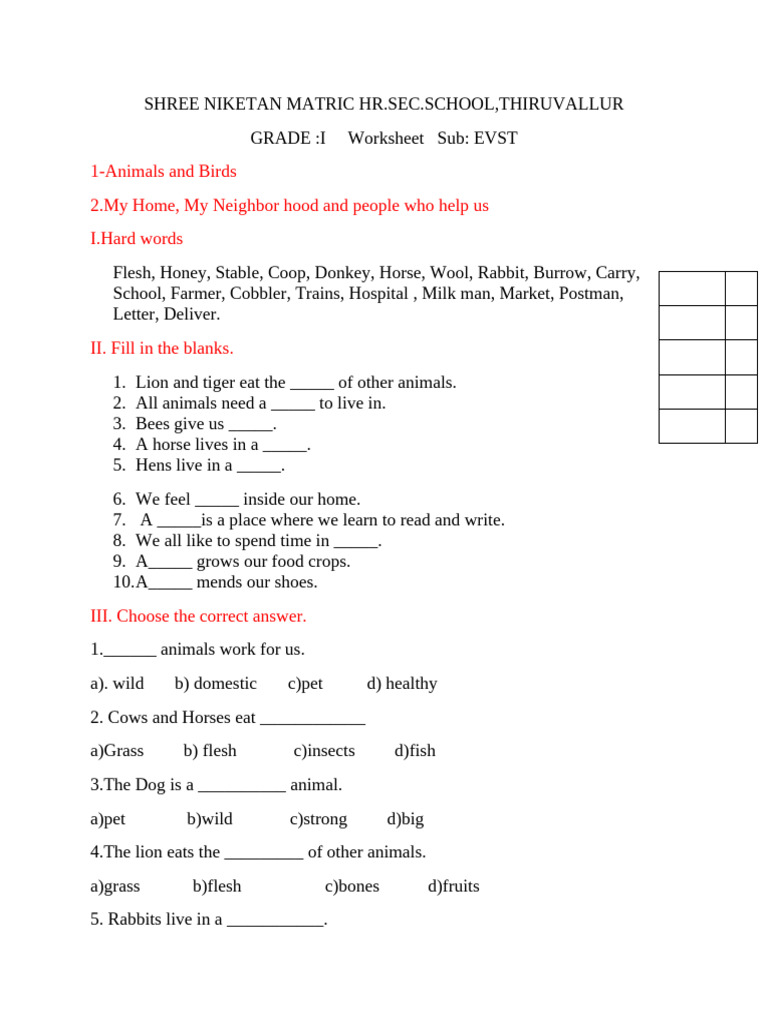 FA3 EVST Worksheet | PDF