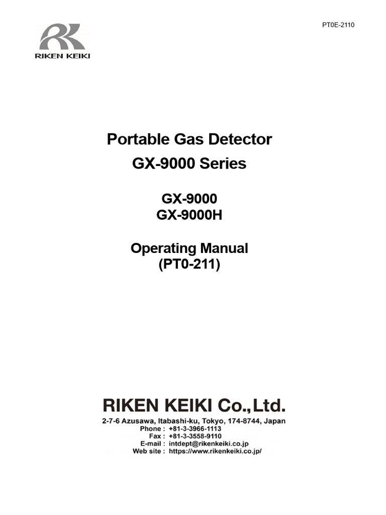 Manual GX-9000 GX-9000H Pt0e-2110 | PDF | Water | Gases