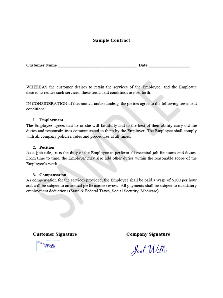 Sample Contract | PDF
