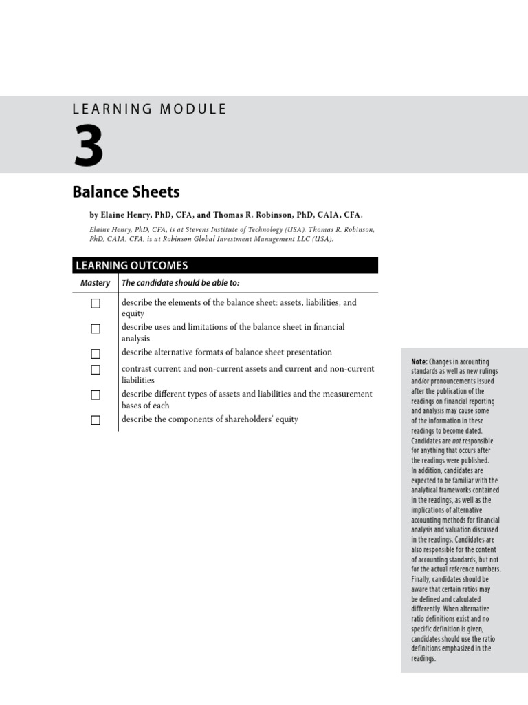 Prerequisite Reading 2024 L1V3 FSA M4 | PDF | Equity (Finance) | Balance Sheet