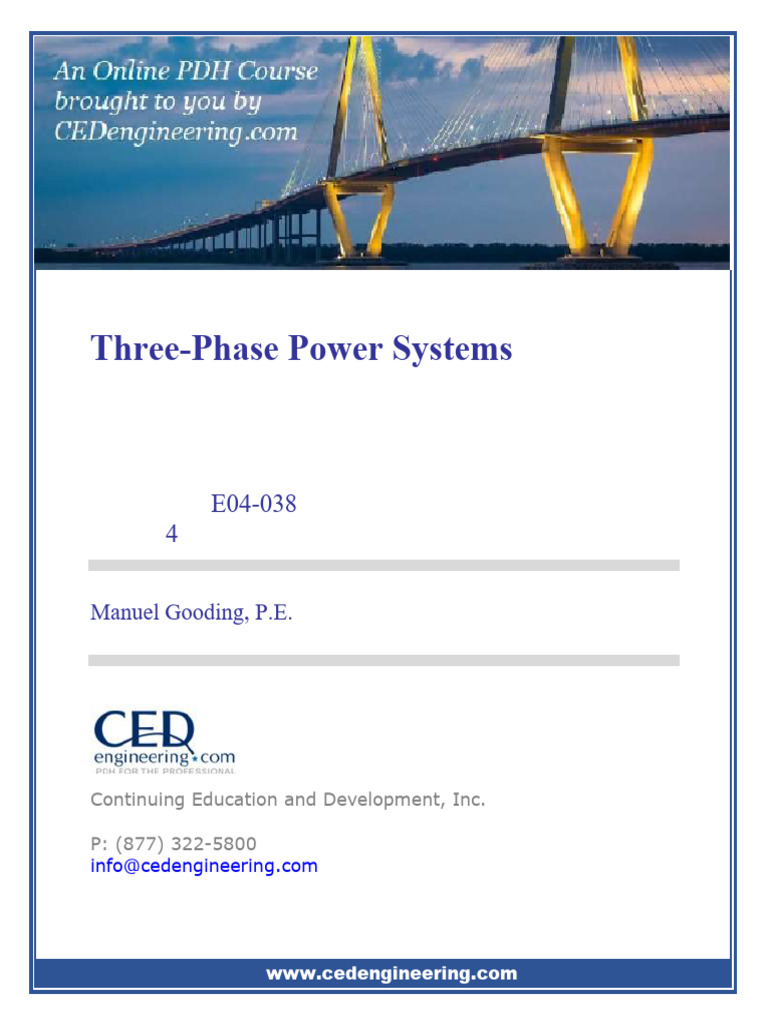 E04-038 - Three-Phase Power Systems - US | PDF | Electric Generator | Transformer