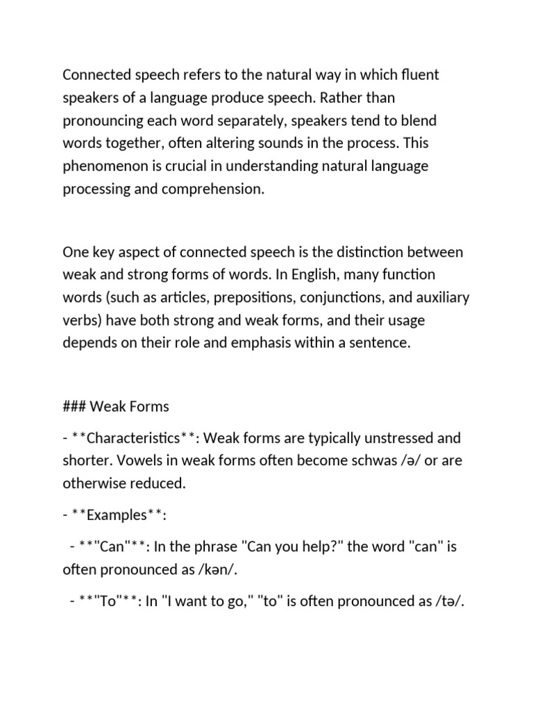 Connected Speech | PDF