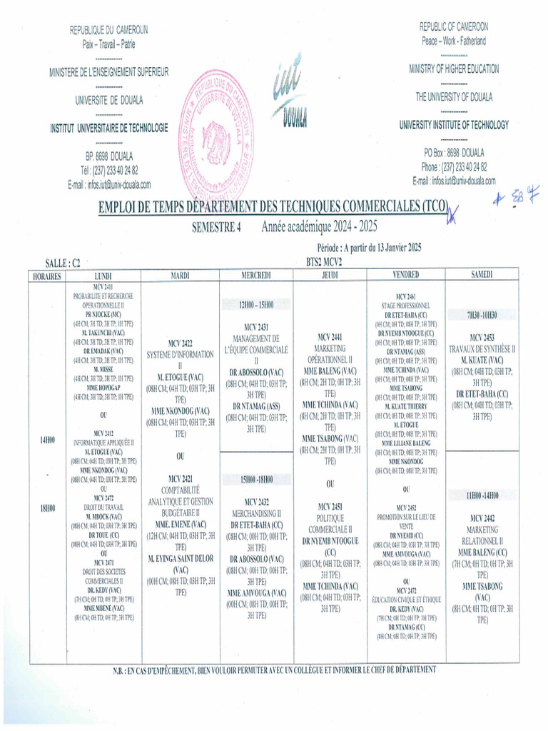 Edt DPT Tco Sem4 Dut2 - BTS2 - 2024 - 2025 | PDF