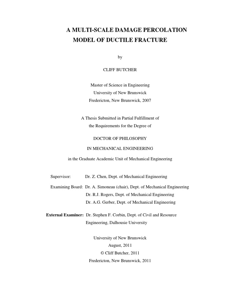 Cliff Butcher Thesis - A Multi-Scale Damage Percolation Model of ...