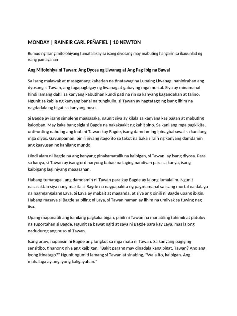 Monday (Filipino) | PDF
