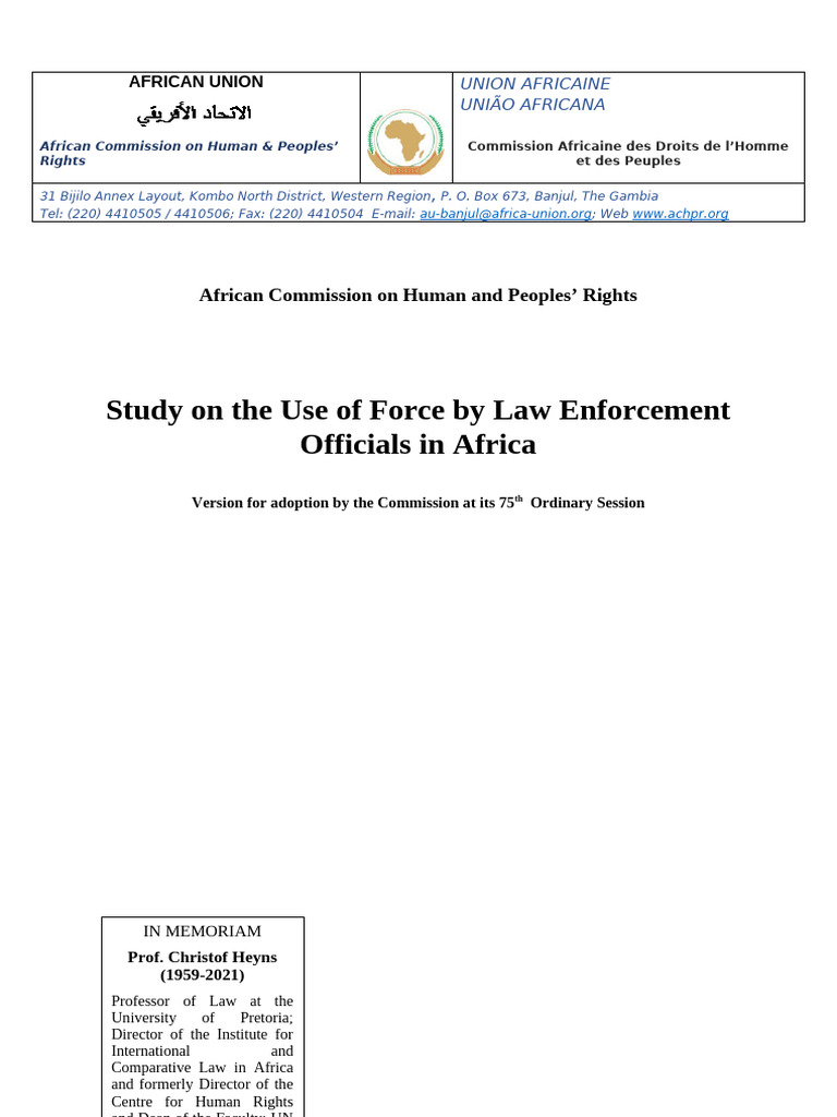 Use of Force by Law Enforcement in Africa | PDF | Crime & Violence | Crimes