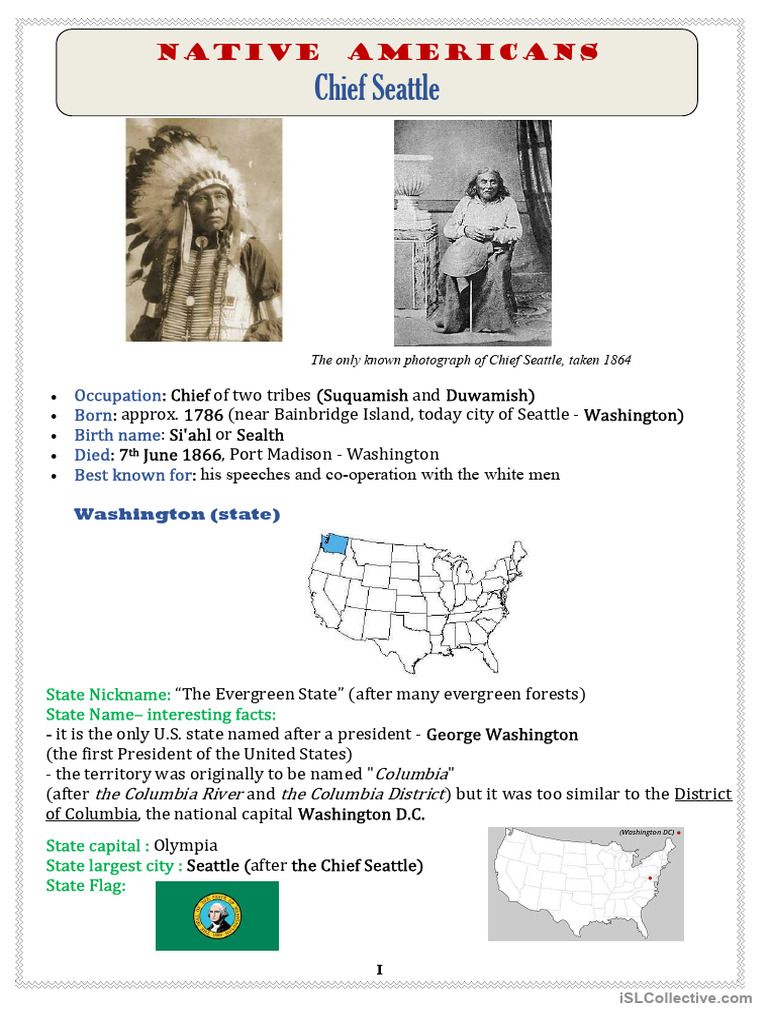 Chief Seattle: Biography and Legacy | PDF | American Indian Wars
