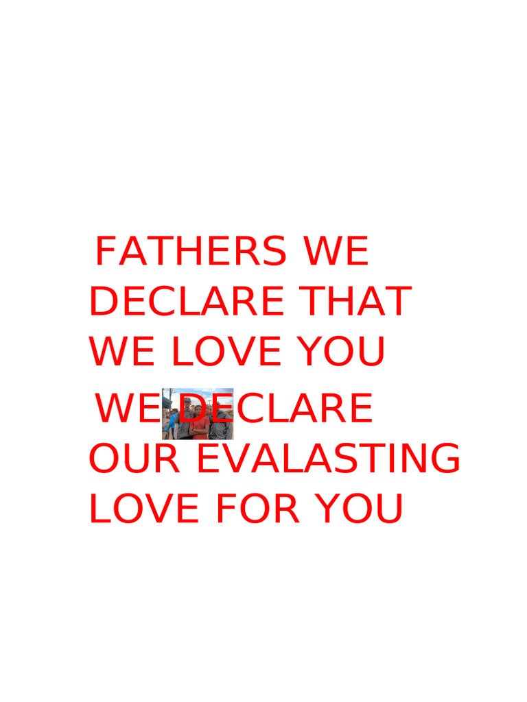 Fathers We Declare That We Love You | PDF