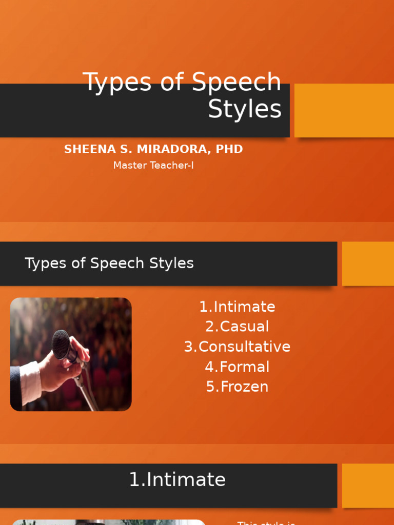 9.types of Speech Styles | PDF