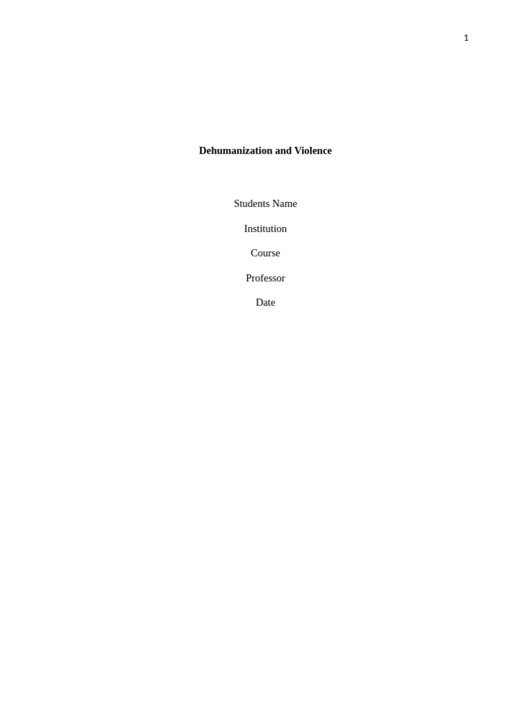 Media Dehumanization and Violence | PDF | Violence | Social Psychology