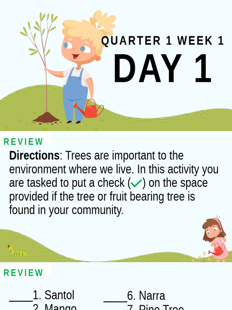 Q3 - Tle-Agri - PPT - Week 1 | PDF | Trees | Soil