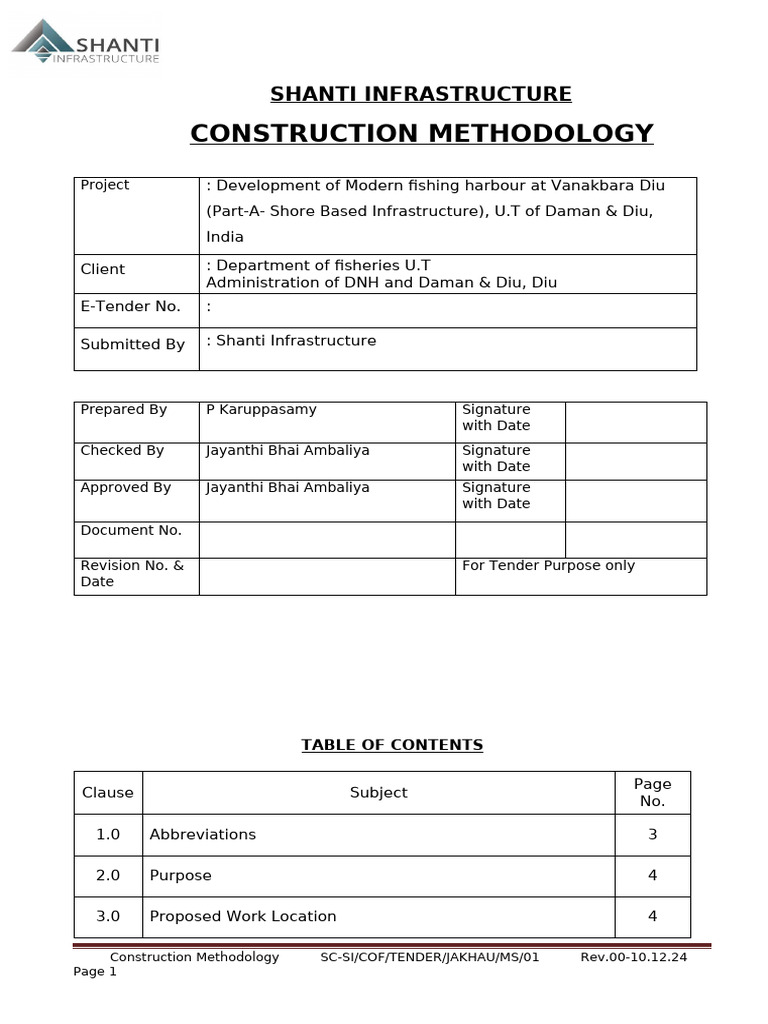Construction Methodology Shanti Infrastructure (Vanakbara) | PDF ...
