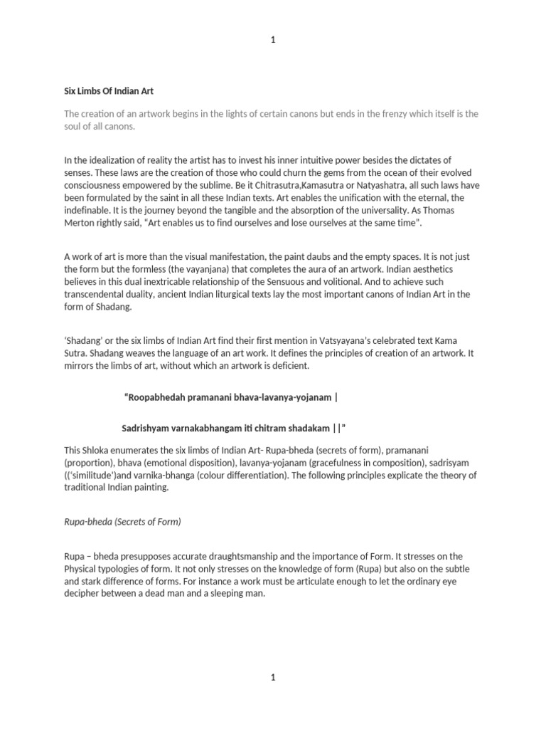 Six-Limbs-Of-Indian-Art | PDF | Kama Sutra