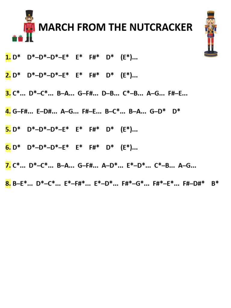 March From The Nutcracker - Piano Cifrado Mano Derecha | PDF