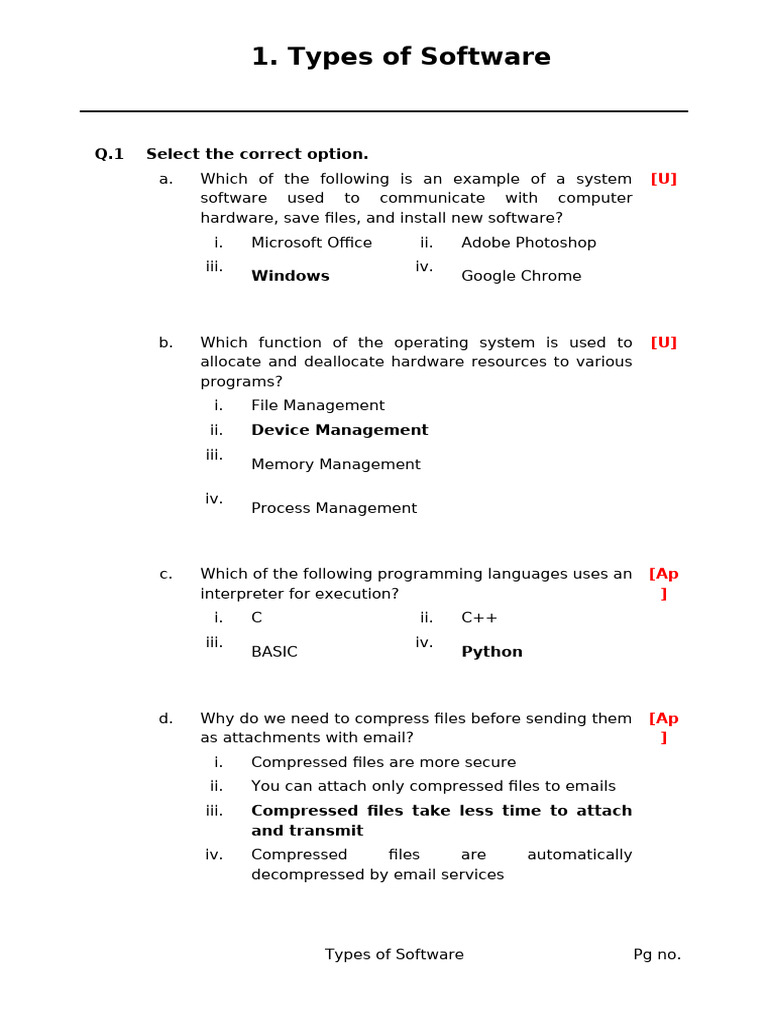 AS - WB - CB - V - CS - CH 1 - Types of Software | PDF | Software | Application Software