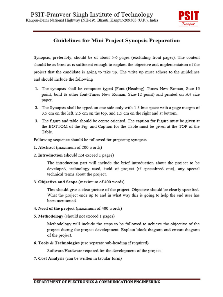 Synopsis Guidlines | PDF | Computing | Computer Science