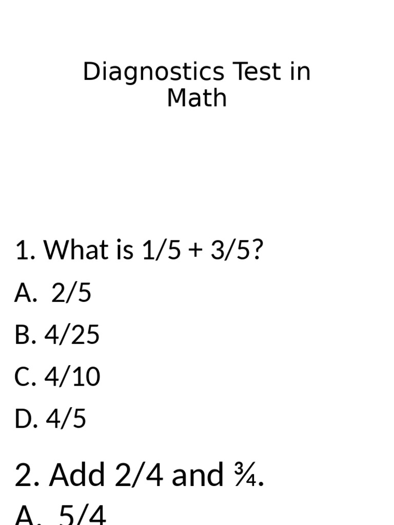 Diagnostics Test in Math | PDF | Triangle | Ratio