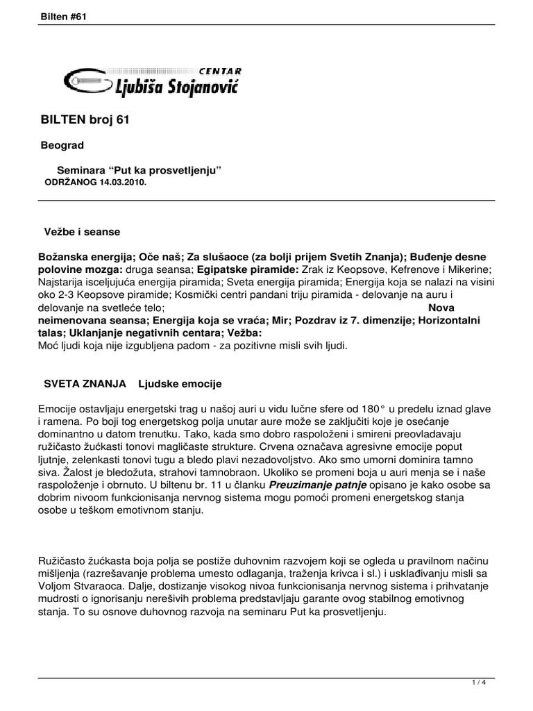 Bilten-61 Emocije | PDF