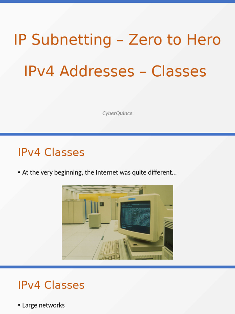 4+IPv4+Addresses+ +classes | PDF | Ip Address | Internet Protocols