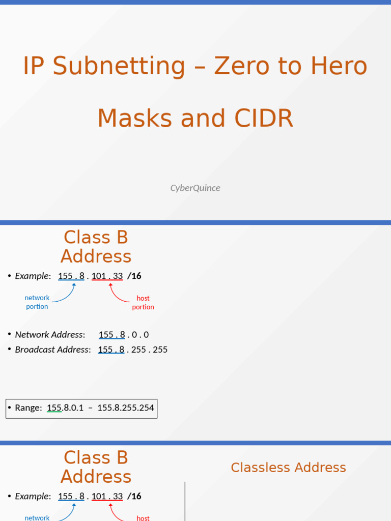 5+IPv4+Addresses+-+CIDR | PDF | Computer Science | Computer Architecture