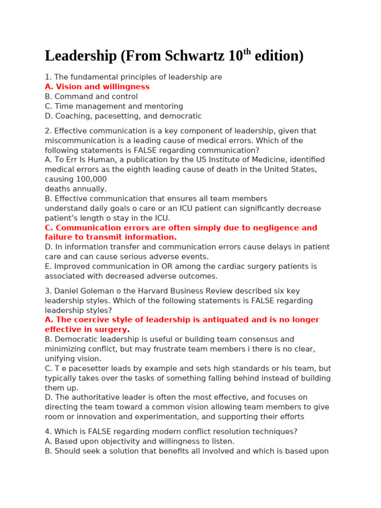 Professional Behaviour and Leadership Questions and Answers | PDF ...