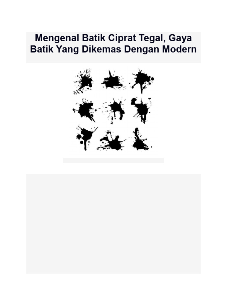 Mengenal Batik Ciprat Tegal | PDF