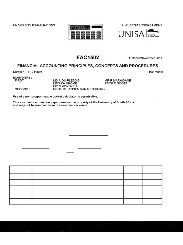 FAC1501-2008 2011questionandanswers | PDF | Debits And Credits | Expense