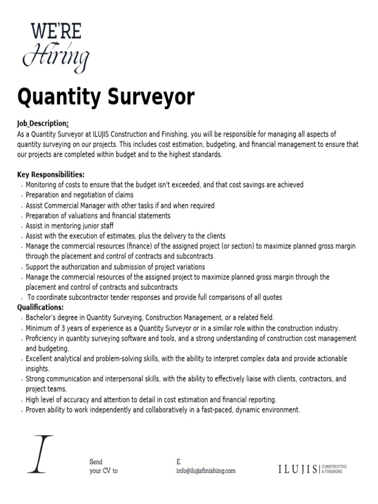 Quantity Surveyor | PDF