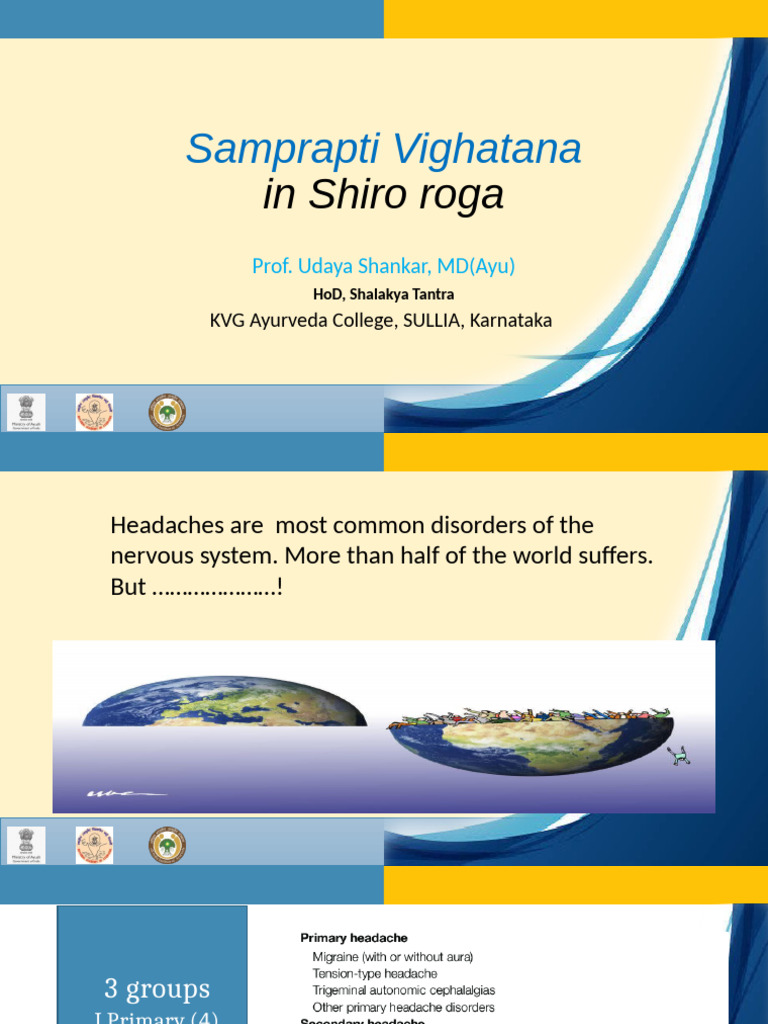 Samprapti Vighatana in Shiro Roga (Principles of Treating Headaches, Based On The Pathology) | PDF