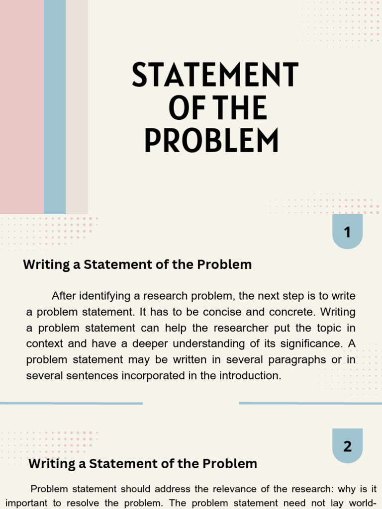Writing Problem Statements | PDF | Narcissism | Social Psychology