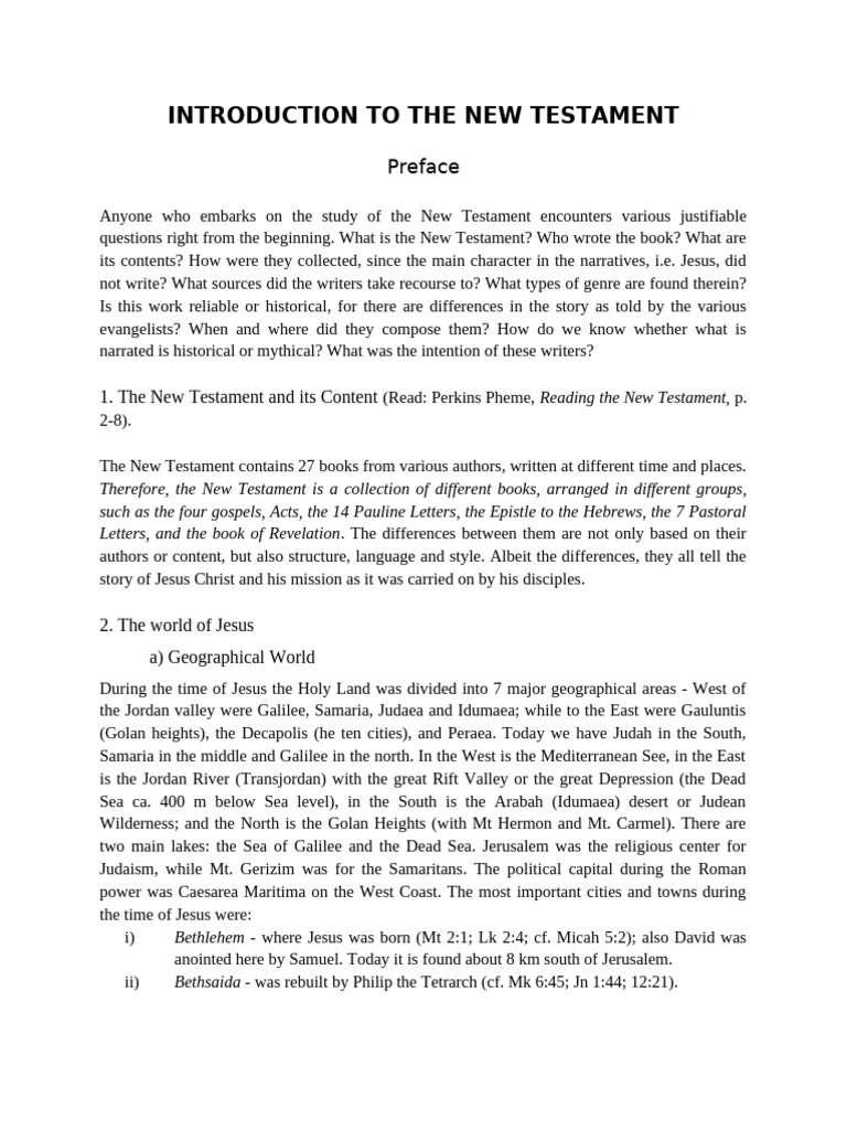 Introduction To The New Testament - For Students, Feb 2016 | PDF ...