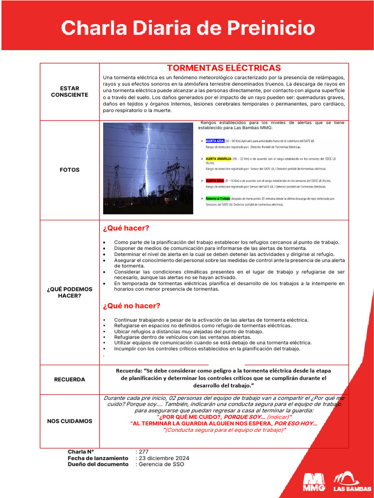 Charla Diaria N 277 - Tormentas Eléctricas | PDF | Relámpago | Tormentas