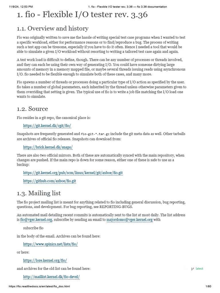 Fio Jobfile and Output Format Guide | PDF | Byte | Computing