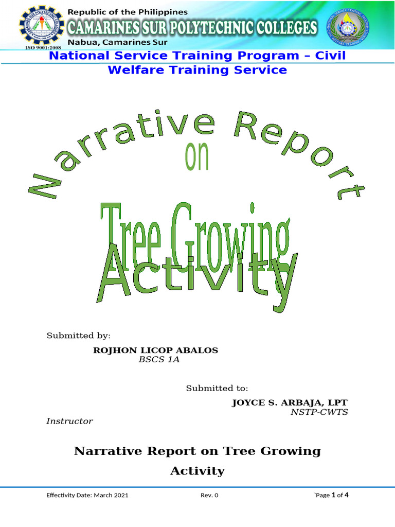 Tree Planting Activity Report | PDF | Trees | Plants
