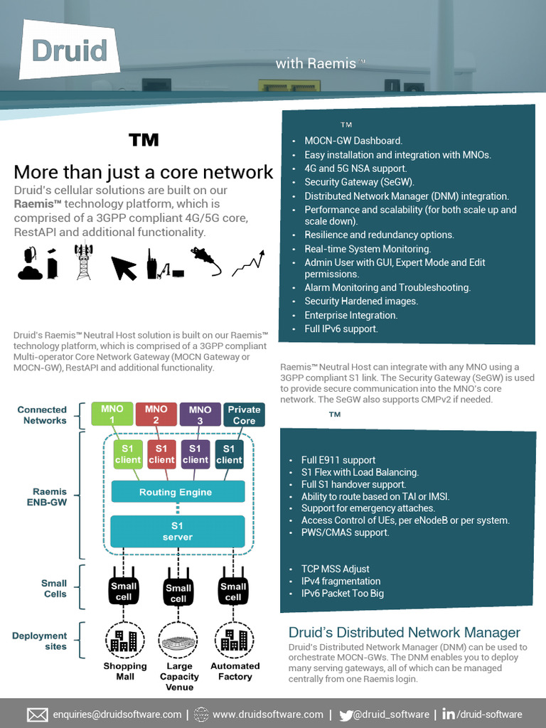 Neutral Host Product Sheet | PDF | Computer Network | Graphical User Interfaces