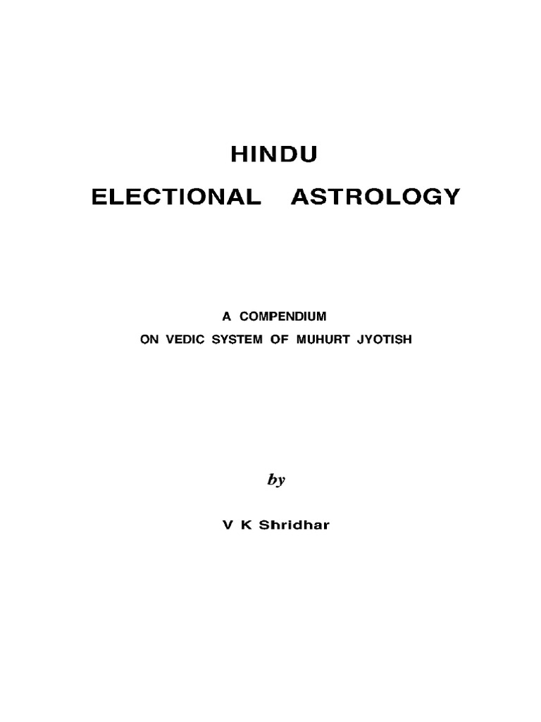 Hindu Electional Astrology Compendium | PDF | Planets In Astrology ...