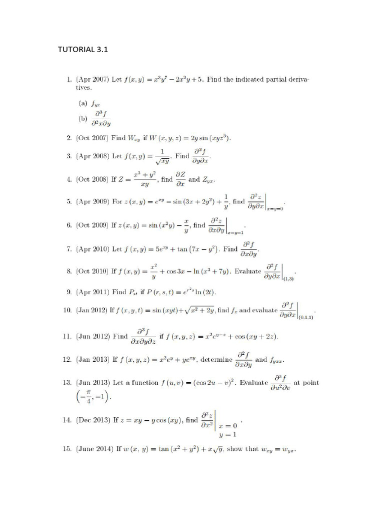LATIHAN HIGHER DERIVATIVE | PDF