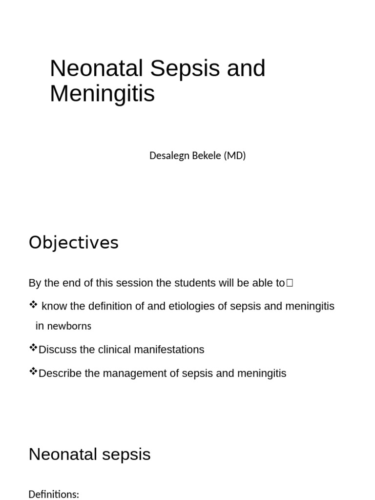 Neonatal Sepsis and Meningitis | PDF | Meningitis | Sepsis