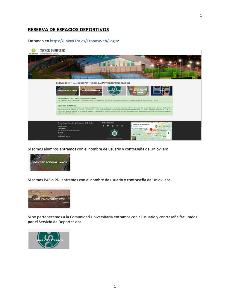 Reserva espacios deportivos | PDF | Informática | Software