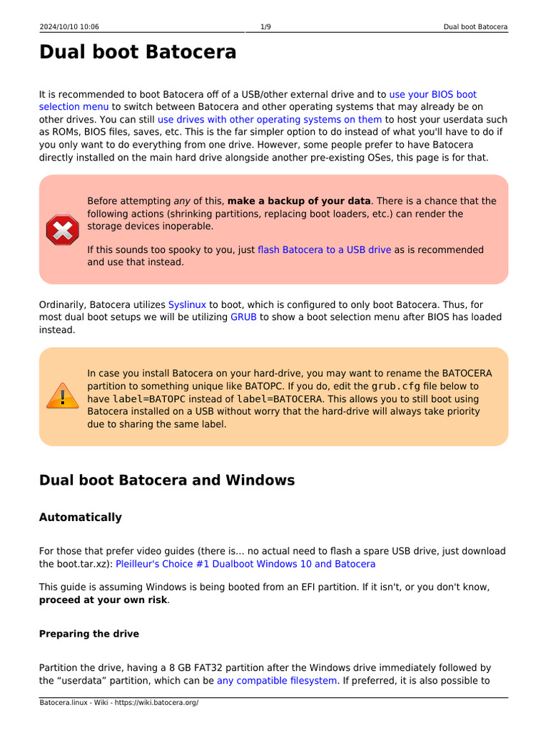 Dual Boot Batocera | PDF | Booting | Bios
