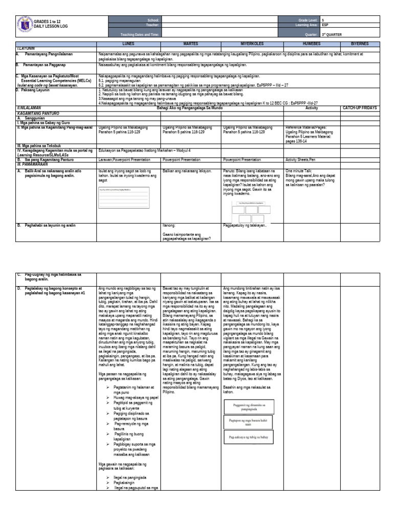 DLL-ESP 5 - Q3 - W4-Final | PDF
