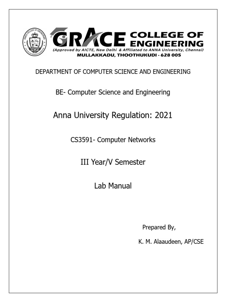 CSE Network Lab Manual | PDF | Network Congestion | Transmission Control Protocol